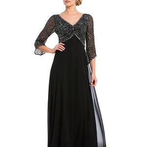 J Kara Dresses | Embellished Side Tie Chiffon Dress | Poshmark